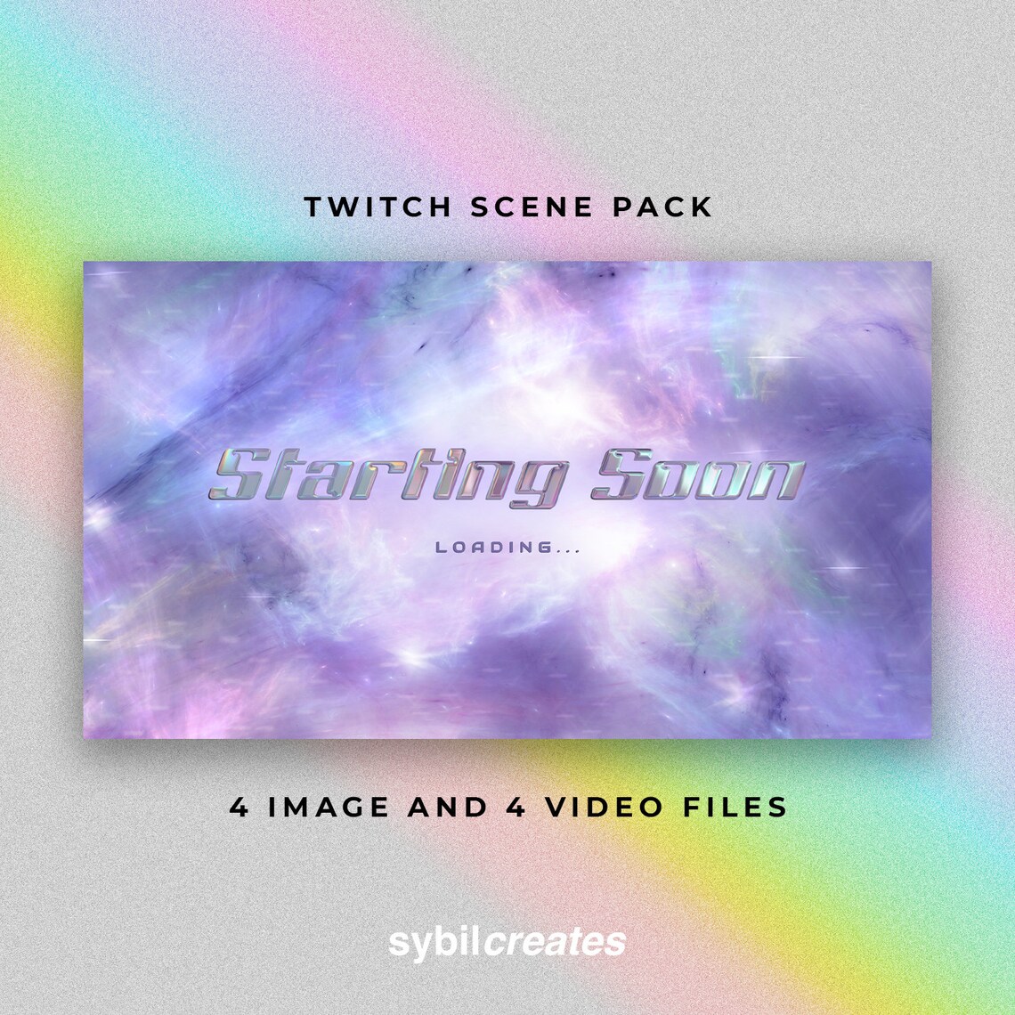 Twitch Scene Pack Planet Iridescent Animated 4 Image and 4 Video Files ...