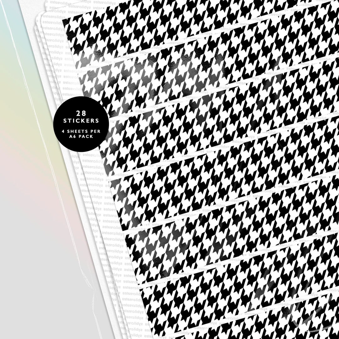 28 Black and White Houndstooth Washi Tape Stickers Sticker Sheets ...