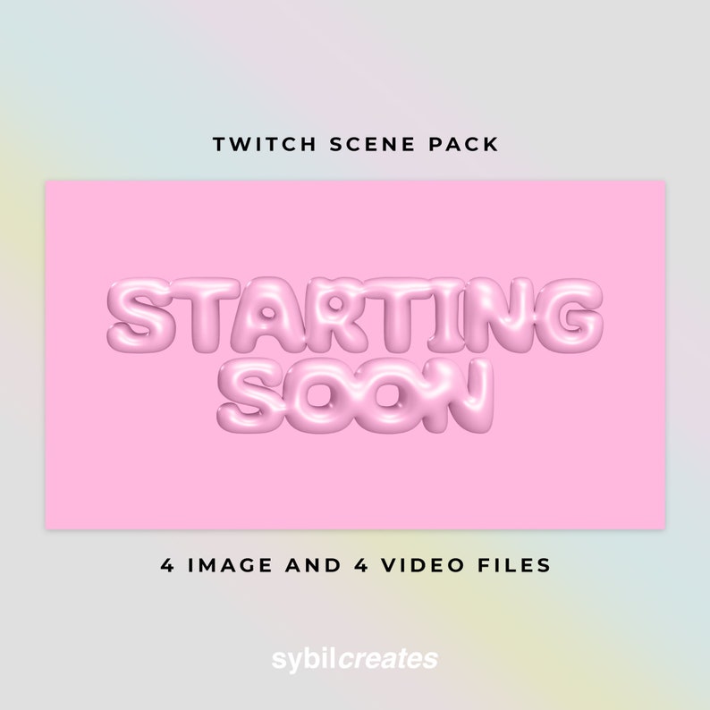 Twitch Scene Pack Pink Squishy Animated 4 Image and 4 Video Files ...