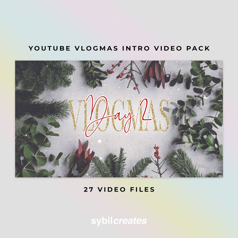 Youtube Vlogmas Intro Video Pack Merry Christmas 27 Video Files Video ...