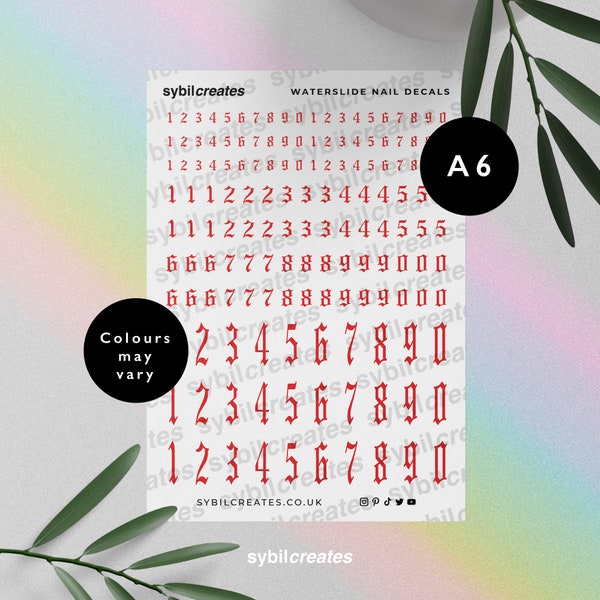 Waterslide Small Number Decals - Etsy