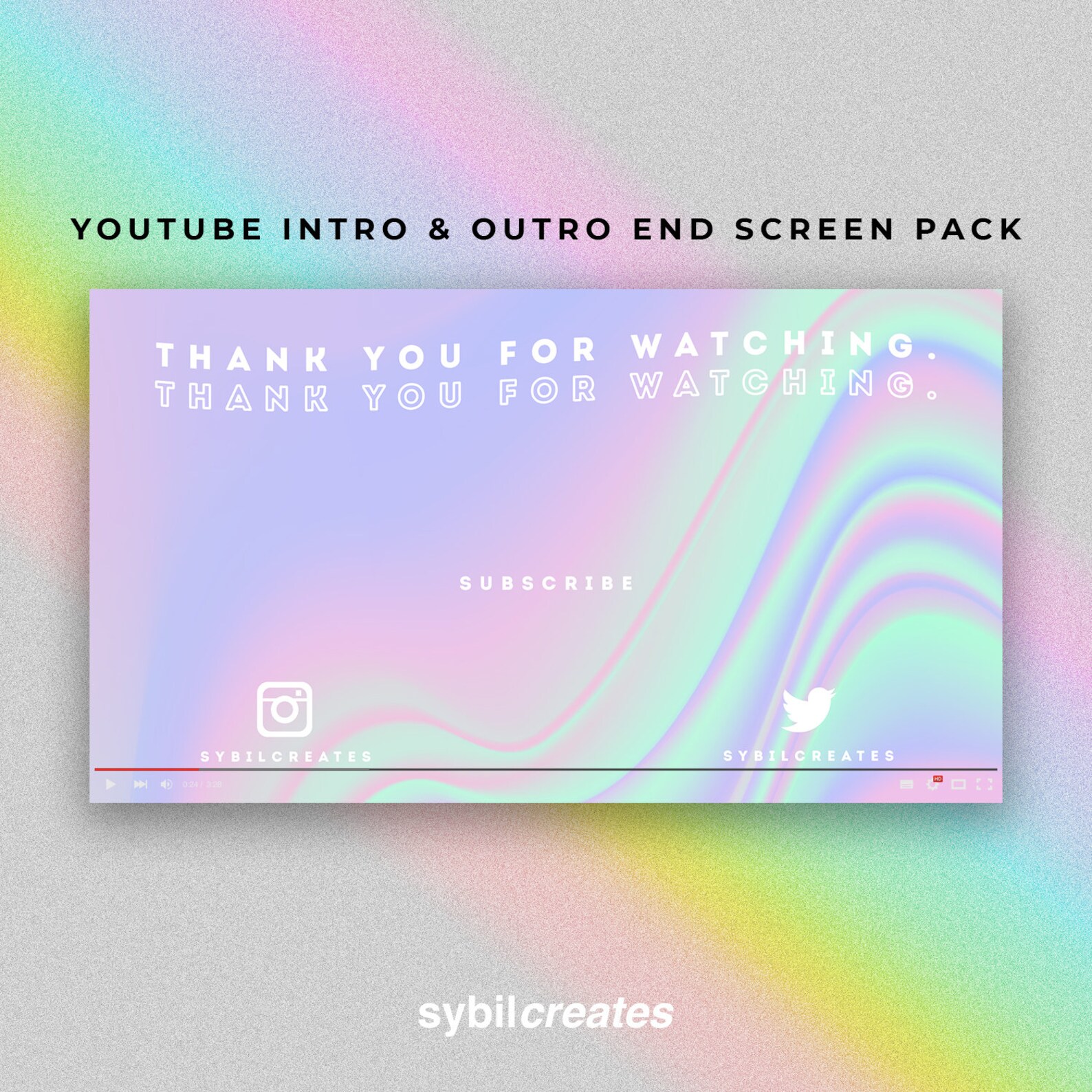 Pretty Pink Purple Trippy Youtube Intro and Outro End Screen - Etsy