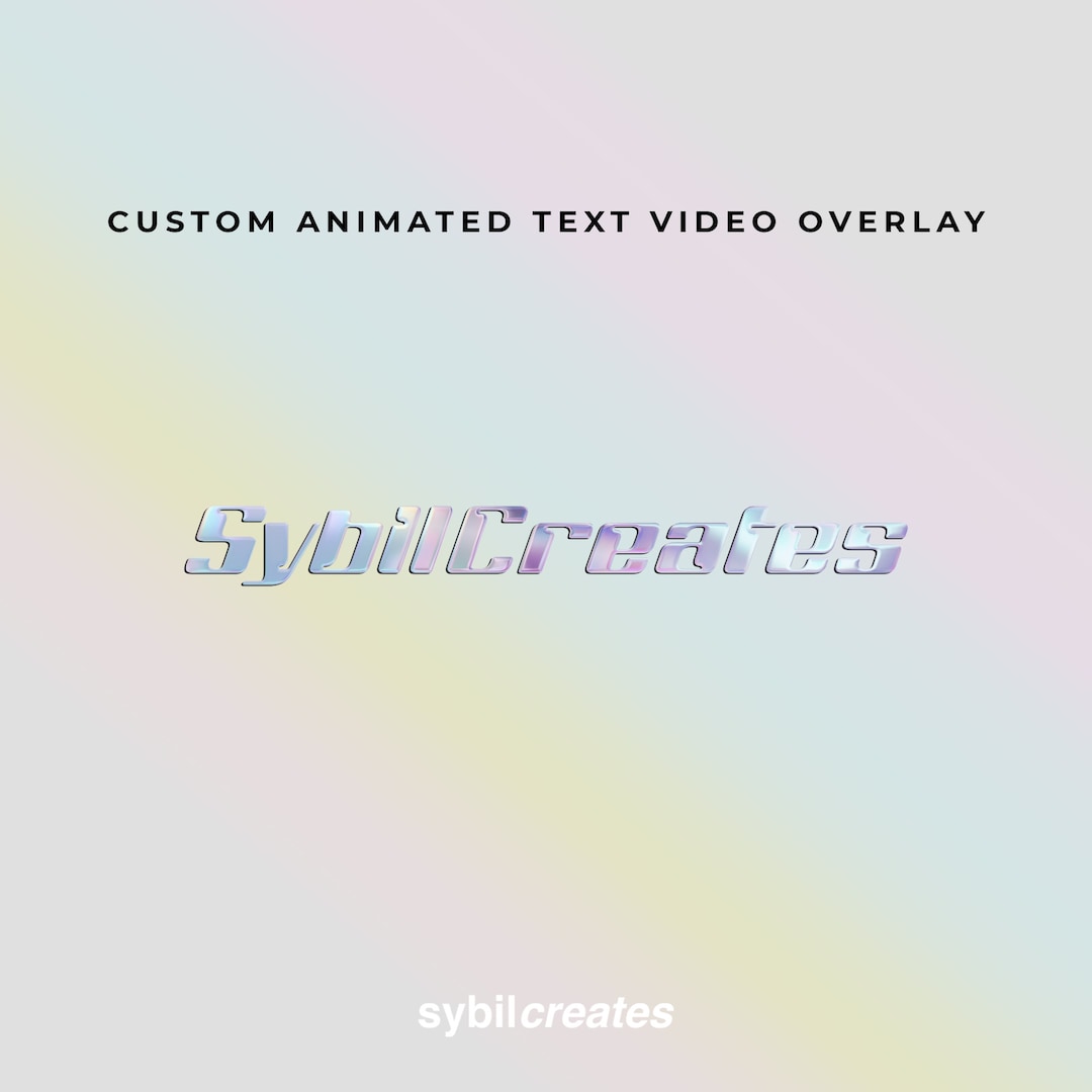 Custom Animated Text Video Overlay Millennium Metal Transparent 3D Blue ...