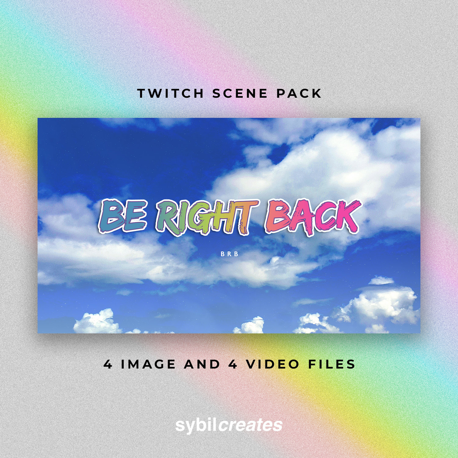 Twitch Scene Pack Rainbow Clouds Animated 4 Image and 4 - Etsy UK