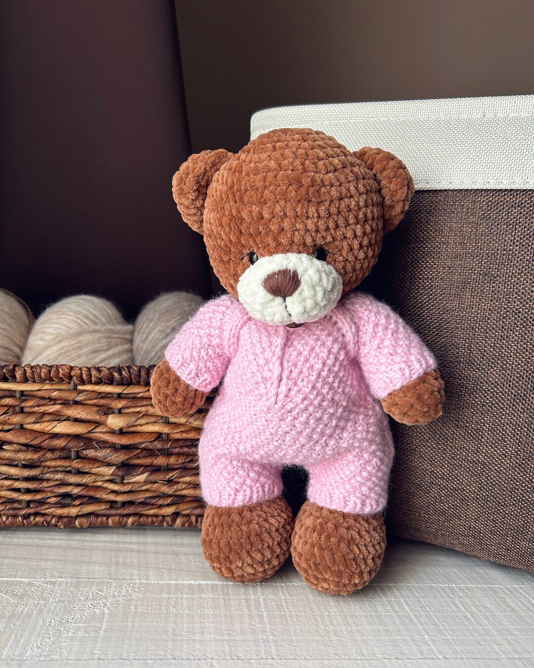 Soft Bear Toy / Velvet Plush Bear / Handmade Crochet Toy - Etsy
