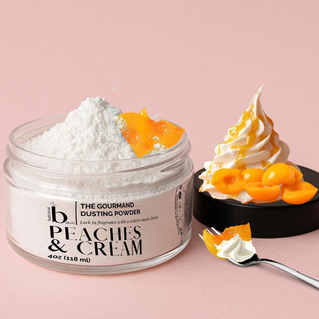 Dusting Powder Peaches and Cream - Vegan Talc Free Scent Layering Body ...