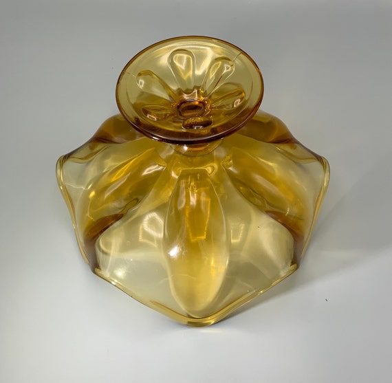 Collectibles Vintage Viking Epic Six Petal Amber Gold Round Compote ...