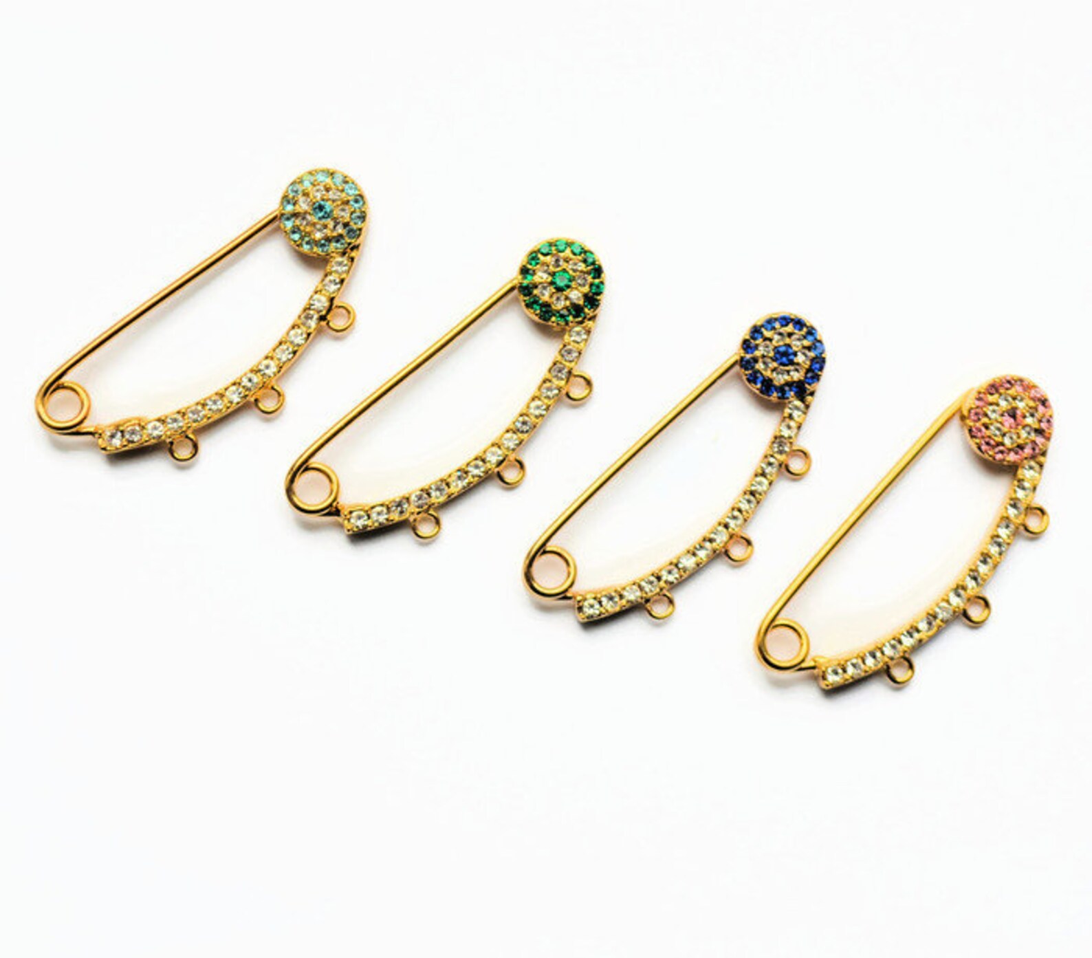 Evil Eye Diamante Personalised Om Hindu Mini Brooch Pin by - Etsy UK