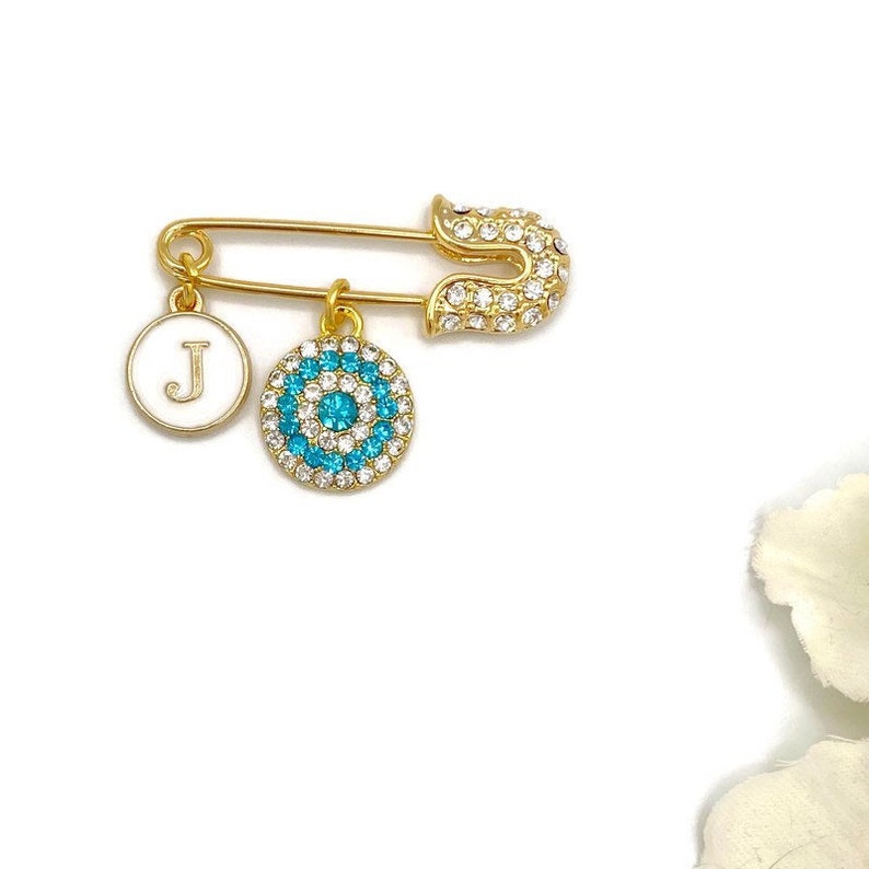 Personalised Pink Blue Mini Evil Eye Baby Clothing Pin | Etsy