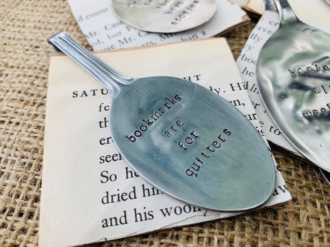 Hand Stamped Spoon Bookmark - Etsy