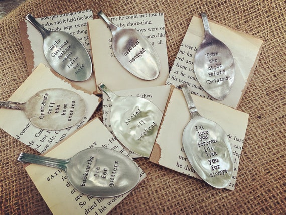 Hand Stamped Spoon Bookmark - Etsy