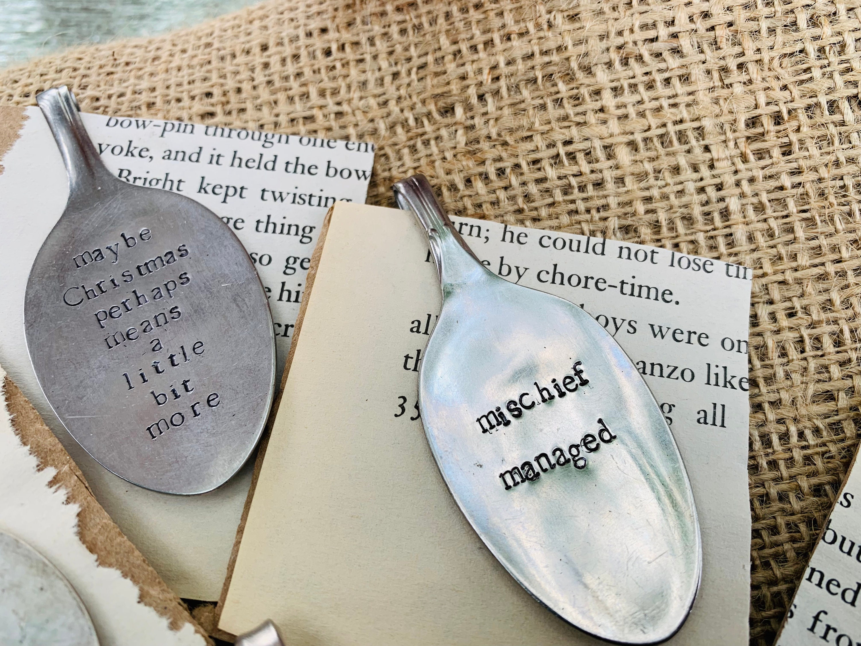 Hand Stamped Spoon Bookmark - Etsy