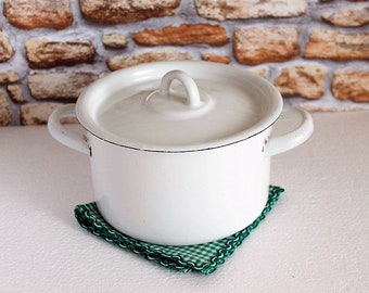 RARE Geithainer Blue White Small Enamel Cookware Pot With Lid - Etsy
