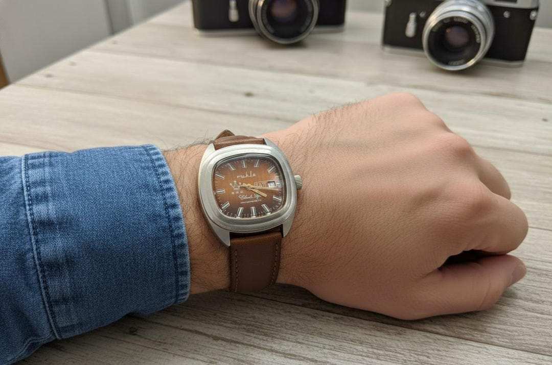 Vintage 1980s Ruhla Men's Mechanical Watch – German DDR Ellipse, Hand ...