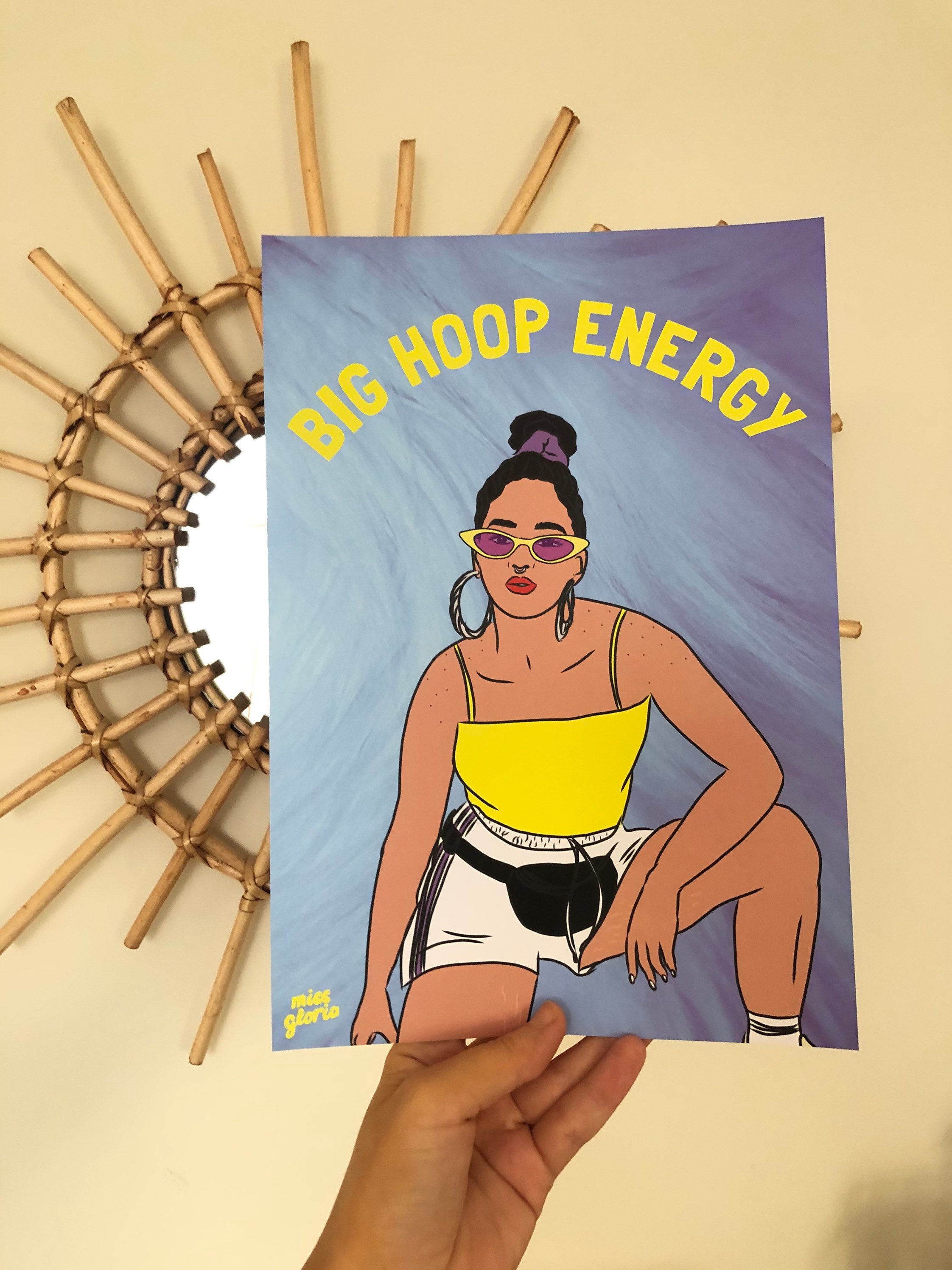 BIG HOOP ENERGY Print, Feminist Wall Art Print, Digital Illustration - Etsy