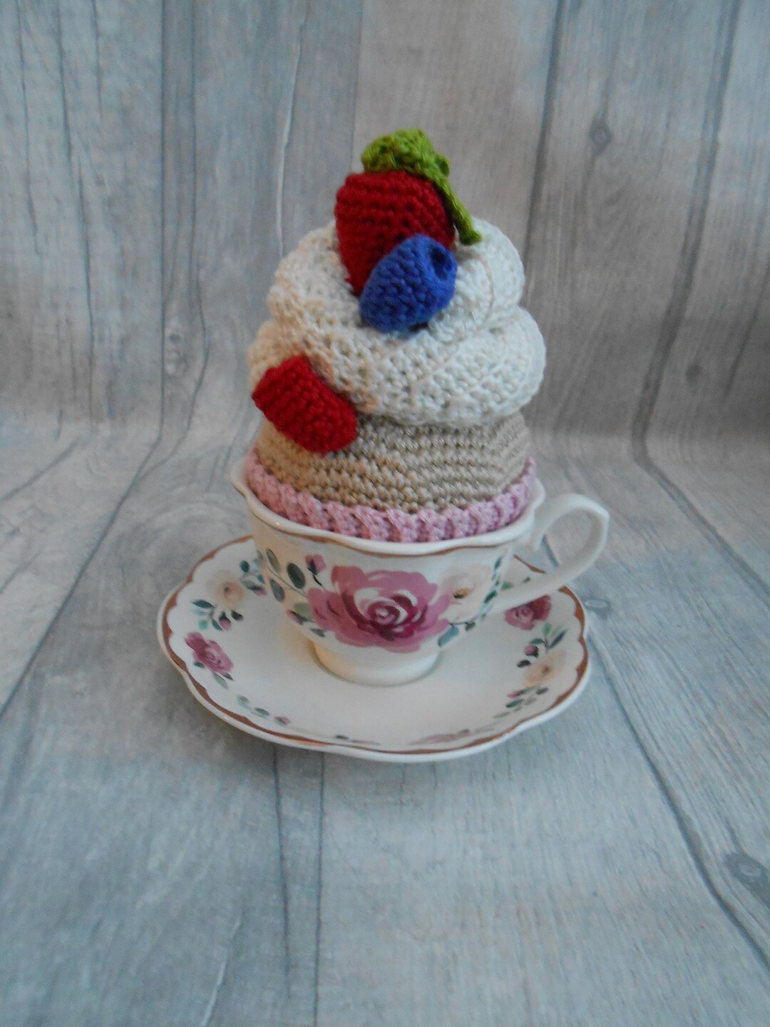 Crochet Cupcake and Cup - Crochet Yarn Sweet Cute Cupcake Cup Cake ...