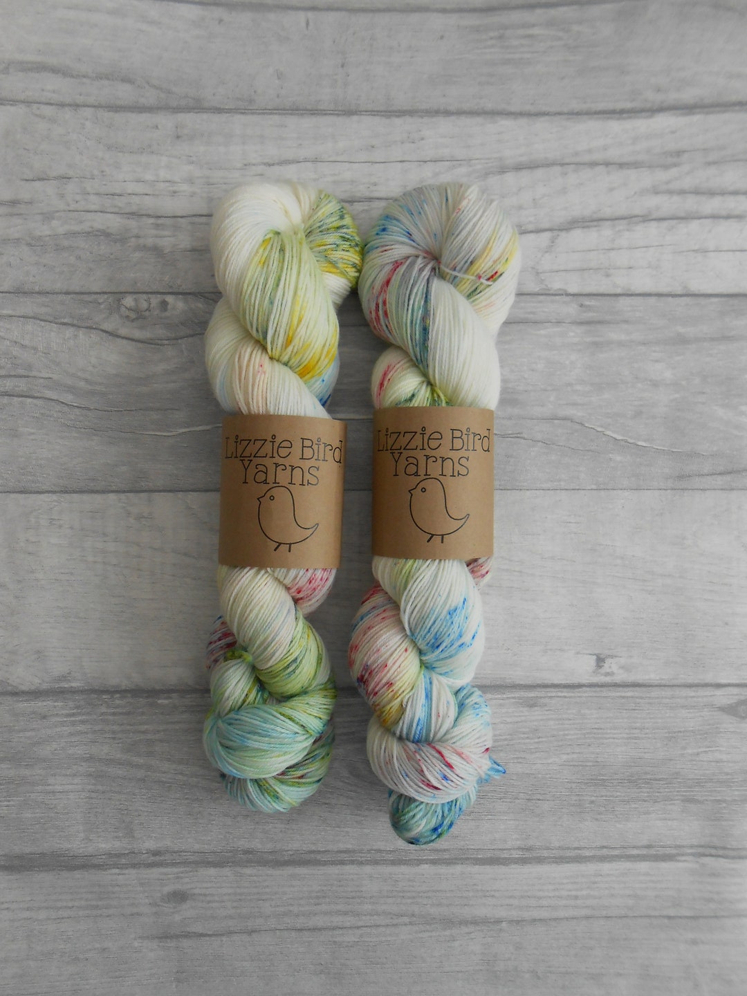 Sprinkles- 100g Hand Dyed Yarn Yellow Pink Blue Grey Speckles Skein ...