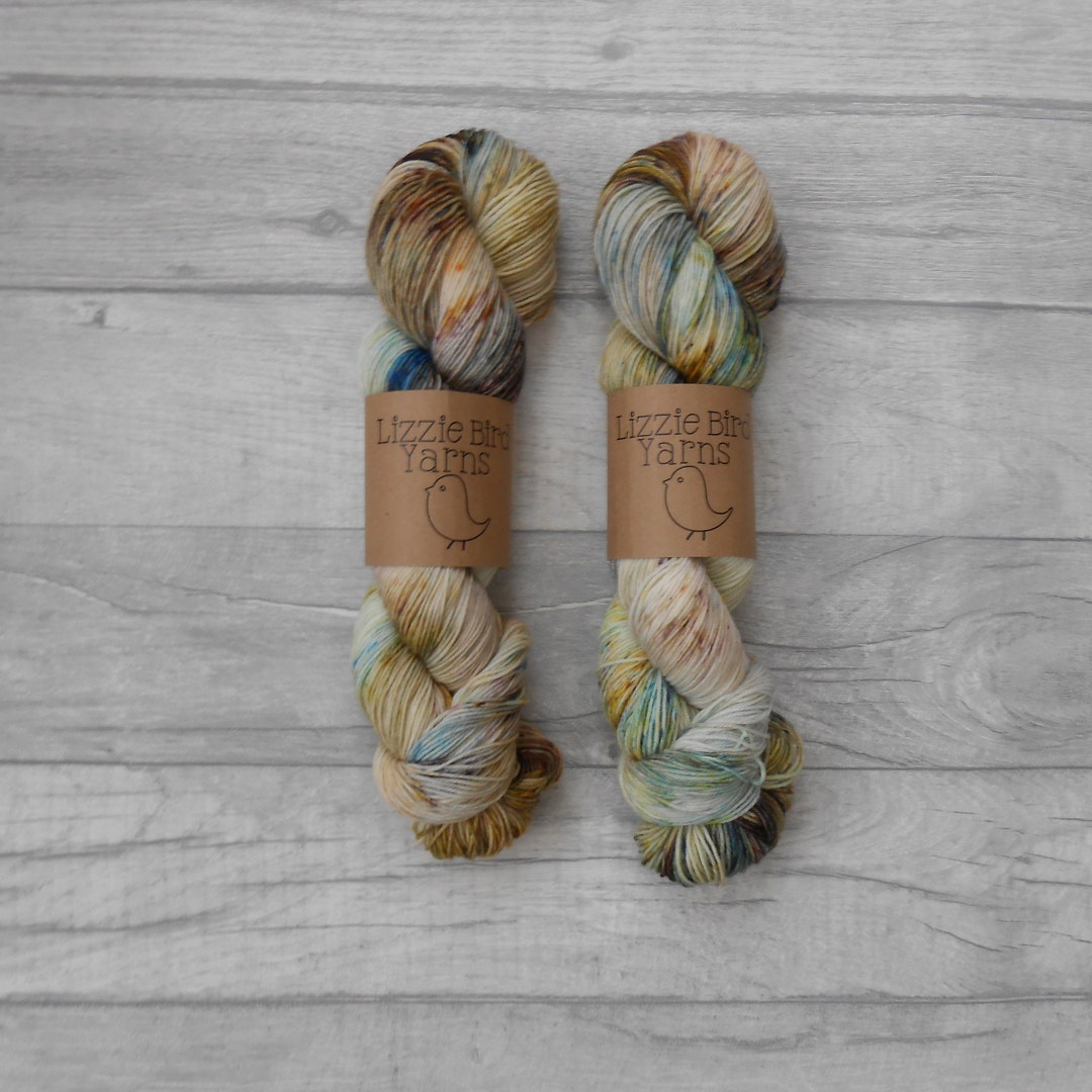 Rockpool -100g Hand Dyed Yarn Crochet Knit Sapphire Gold Brown Speckled ...