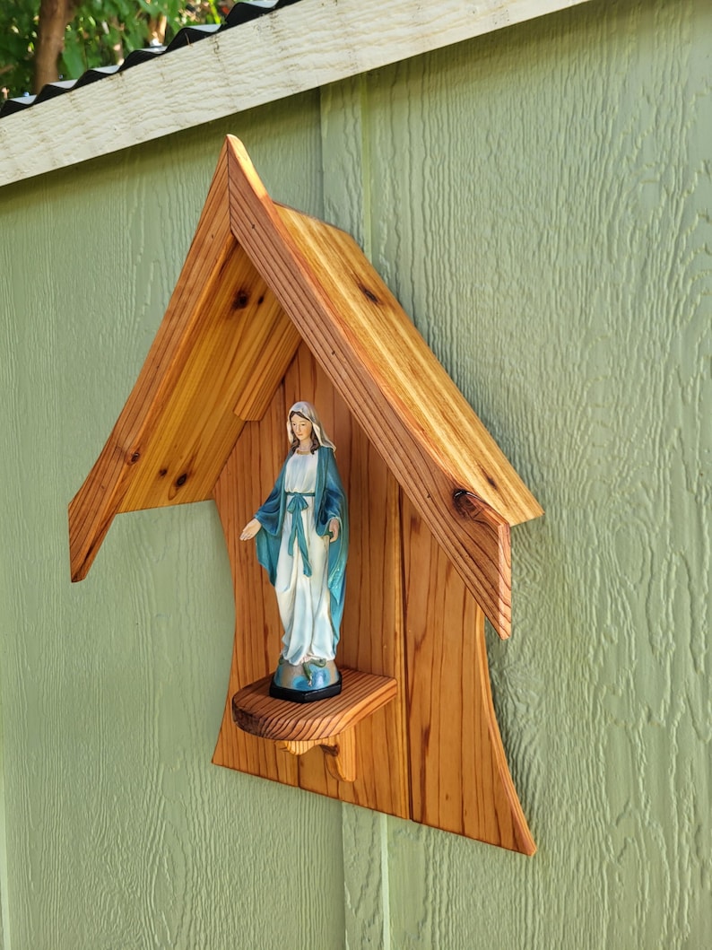 Cedar Wayside Garden Shrines - Marian, Crucifix, Etc - Etsy