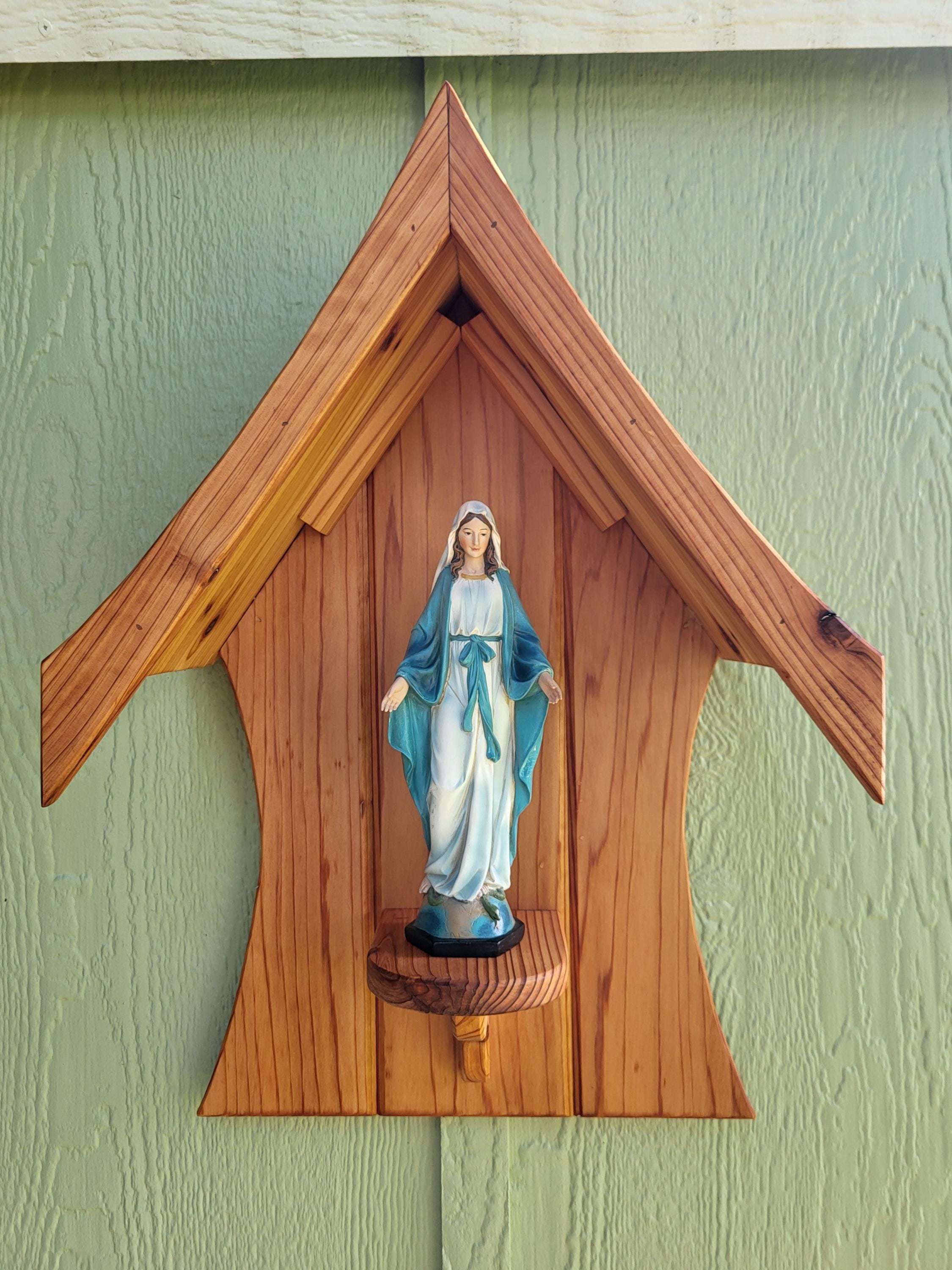 Cedar Wayside Garden Shrines - Marian, Crucifix, Etc - Etsy