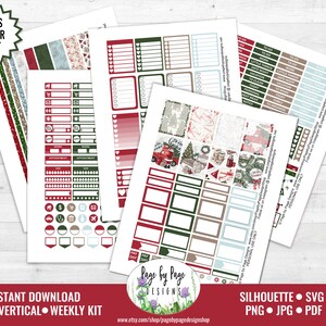 Christmas Planner Sticker Kit Erin Condren Vertical LP Instant Download ...