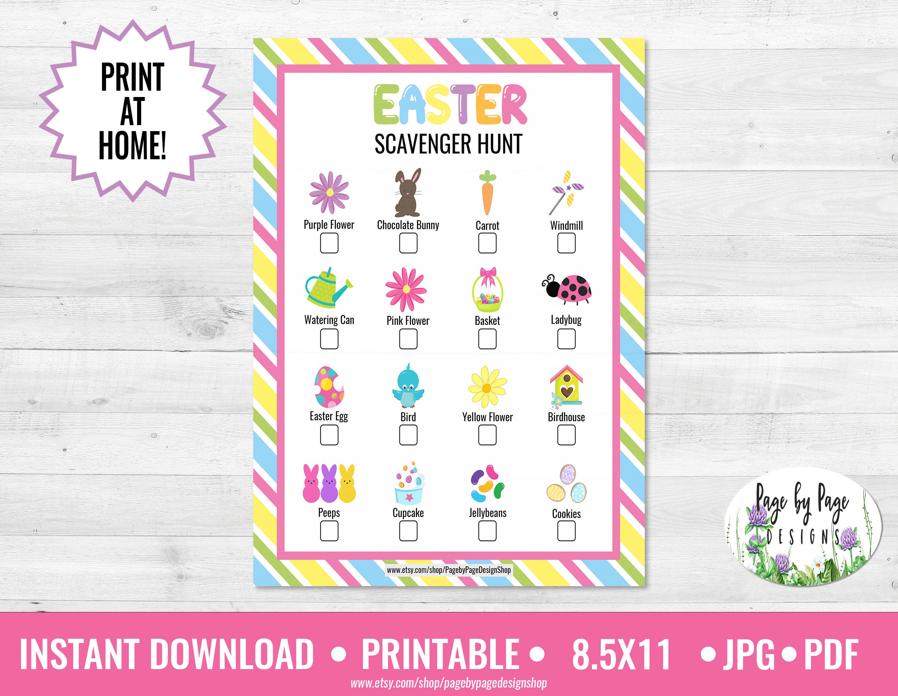 Easter Scavenger Hunt Game Printable INSTANT DOWNLOAD - Etsy