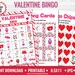 Valentine Bingo Game Printable Letter Size INSTANT DOWNLOAD - Etsy