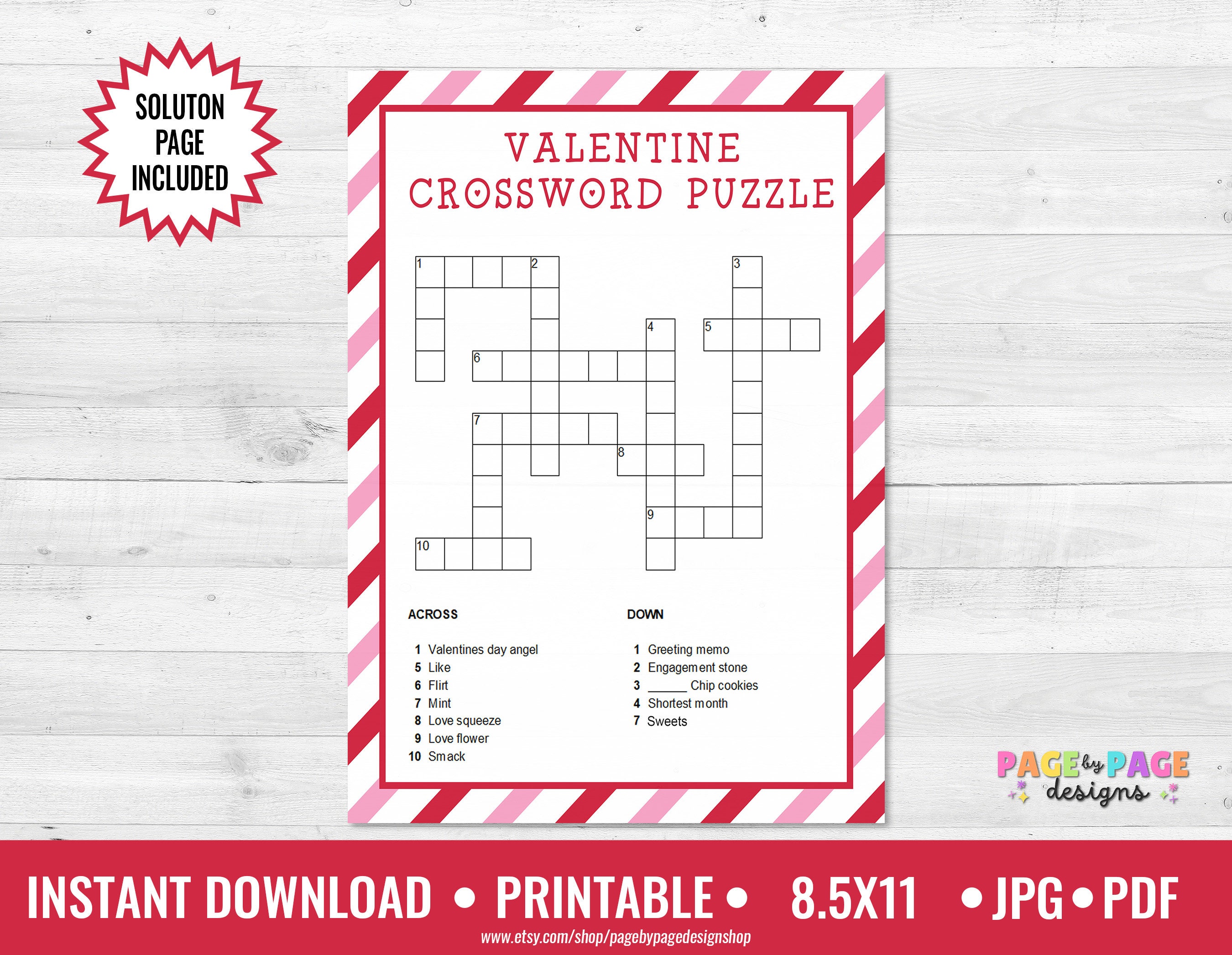 Valentine's Day Puzzles Crossword, Maze, Word Scramble, Wordsearch ...