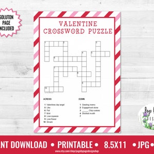 Valentine's Day Puzzles Crossword Maze Word Scramble - Etsy