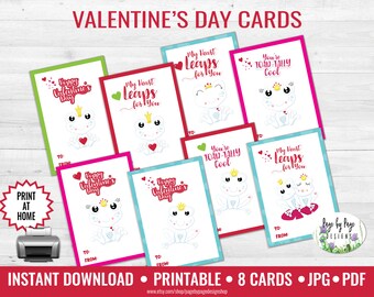 Frog Valentines Day Card, Kids Valentines, Toad Valentine, Printable ...