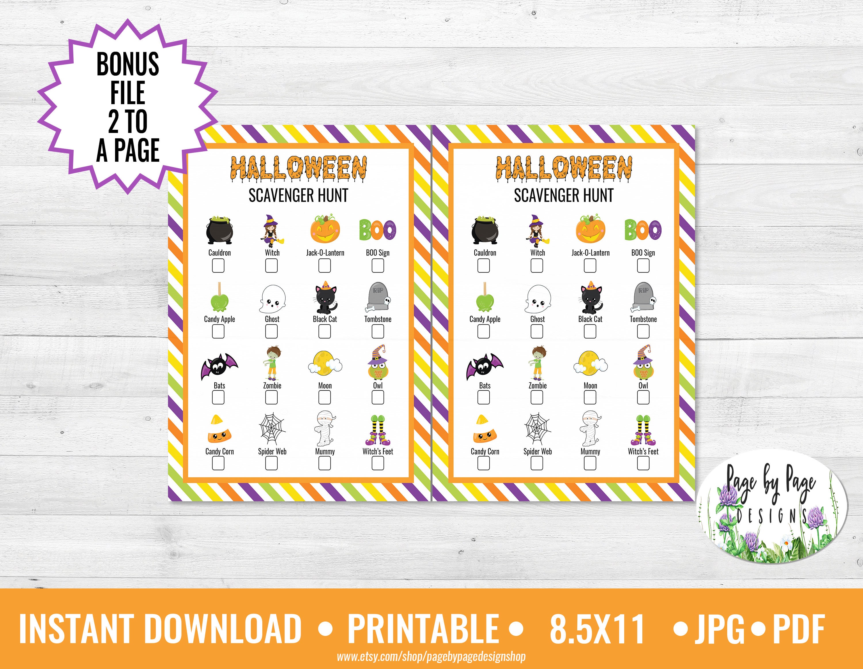 Halloween Scavenger Hunt Printable INSTANT DOWNLOAD-HAL001 - Etsy
