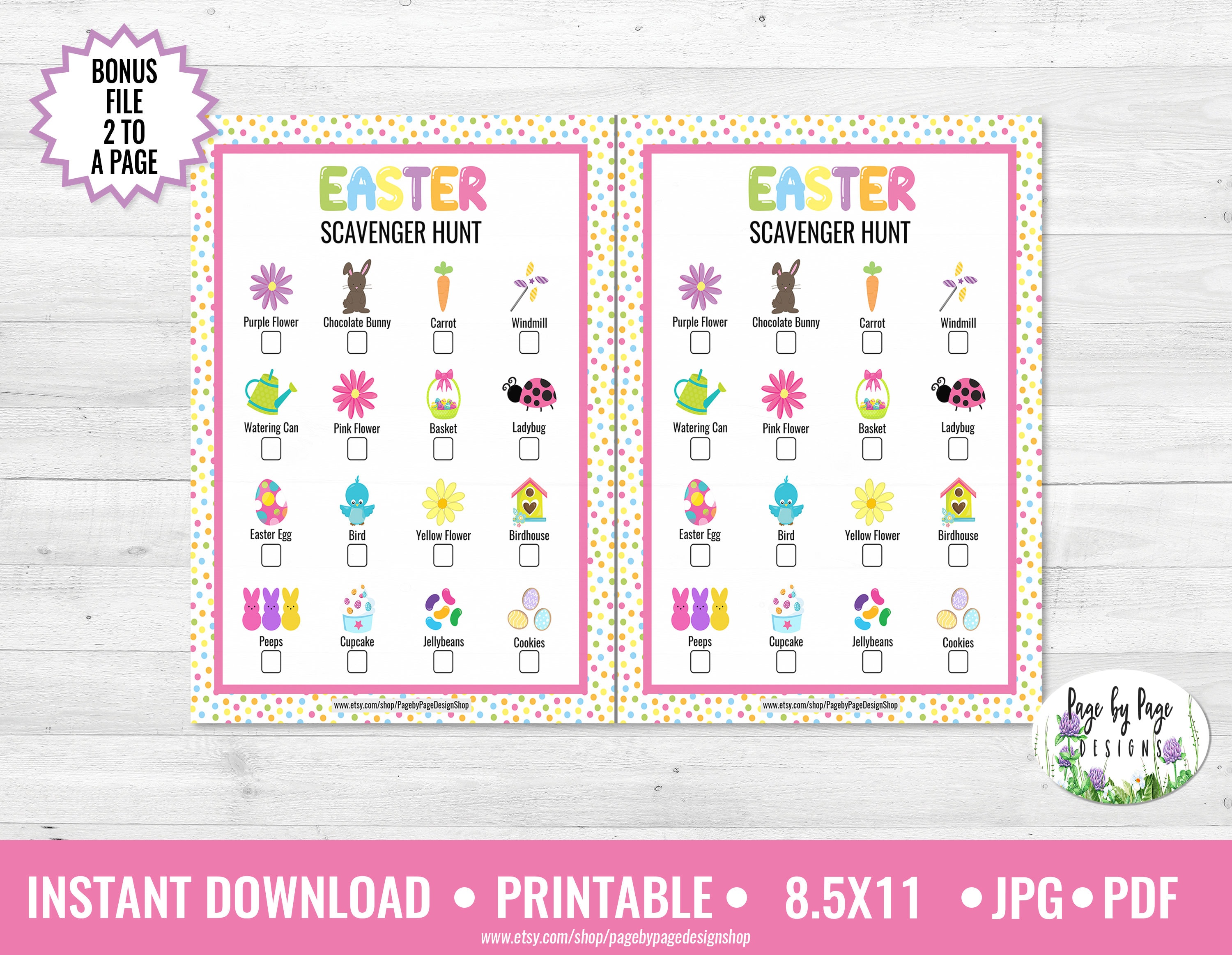 Easter Scavenger Hunt Game Printable INSTANT DOWNLOAD - Etsy