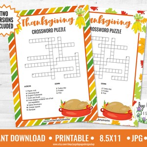 Thanksgiving Game Bundle Printable, Bingo, Scavenger Hunt, Crossword ...