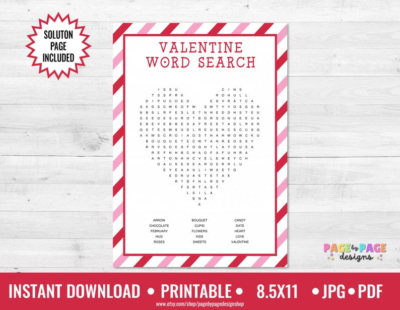 Valentine's Day Puzzles Crossword, Maze, Word Scramble, Wordsearch ...