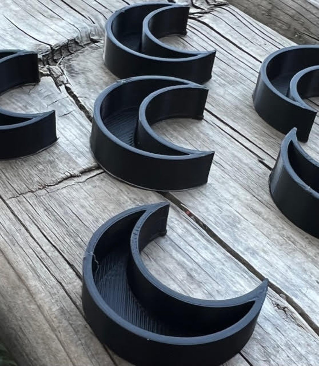 7 Pc Black Crescent Moon Half Pans With Water Color Candies Logo ...