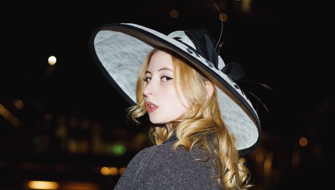 CLEO - Leopard Spotted Monochrome Wide Brimmed Hat. Summer Hat, Boho ...