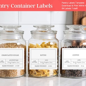 Pantry Label Sticker Template Printable Pantry Labels - Etsy