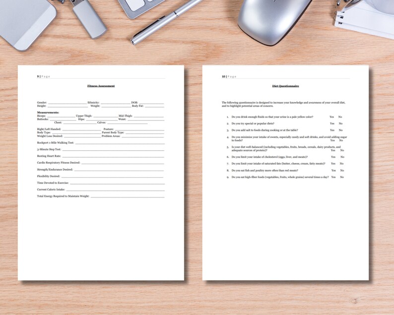 Printable Personal Trainer Client Intake Forms - Etsy