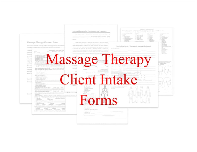 Printable Massage Therapy Client Intake Forms Client forms | Etsy