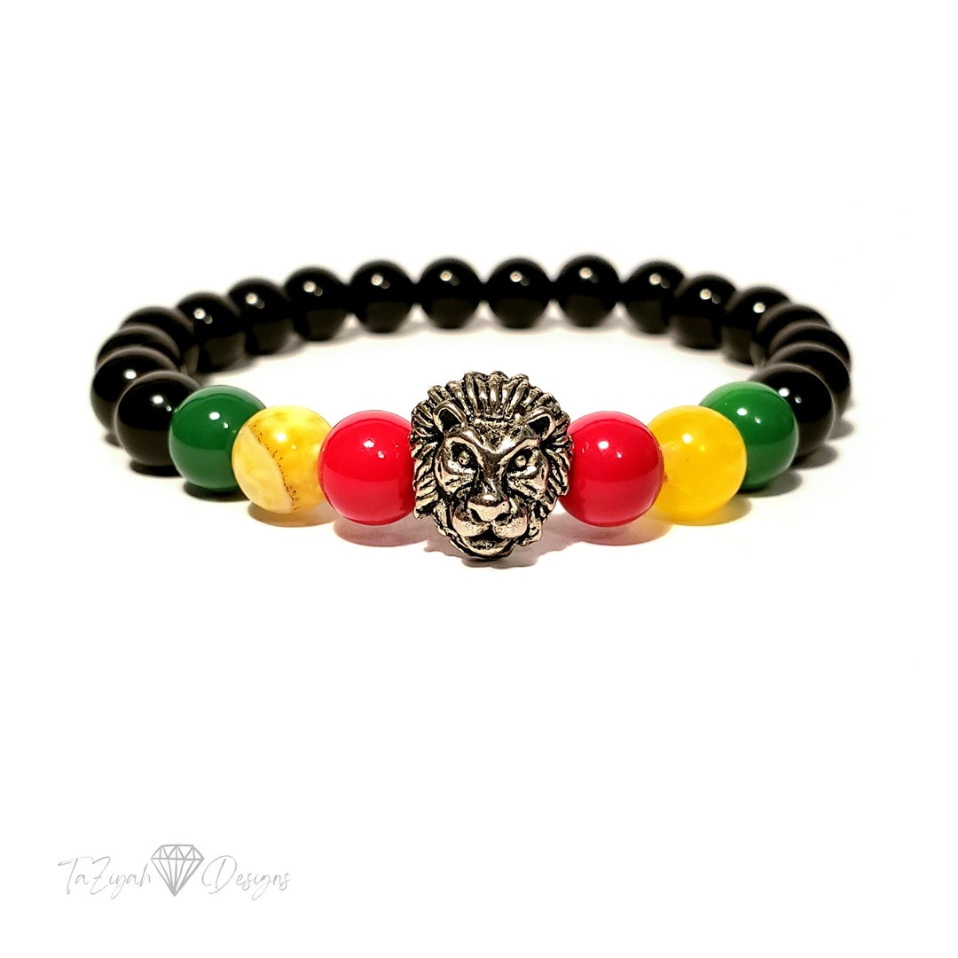 Rastafari Bracelet Rasta Jewelry Onyx - Etsy