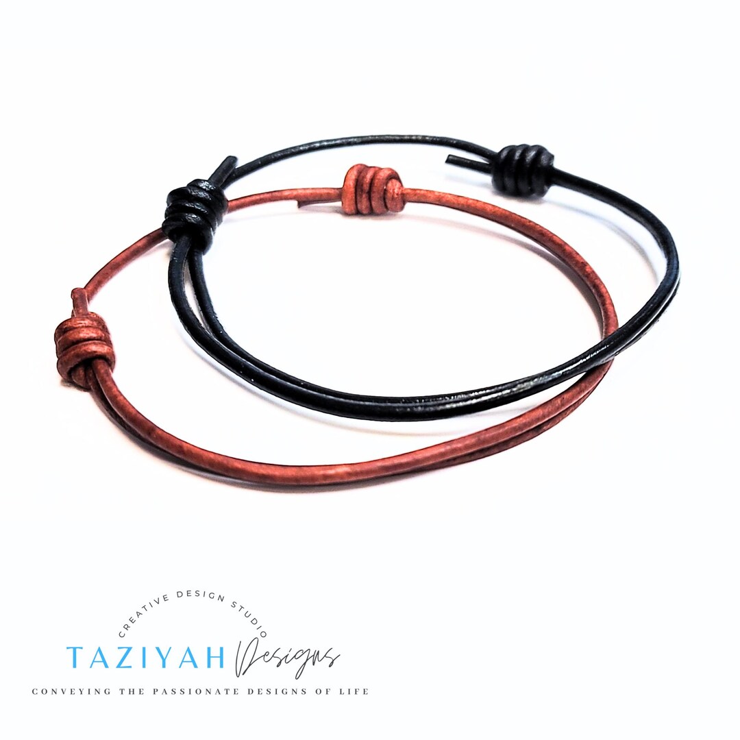 Adjustable Leather String Bracelet - Etsy