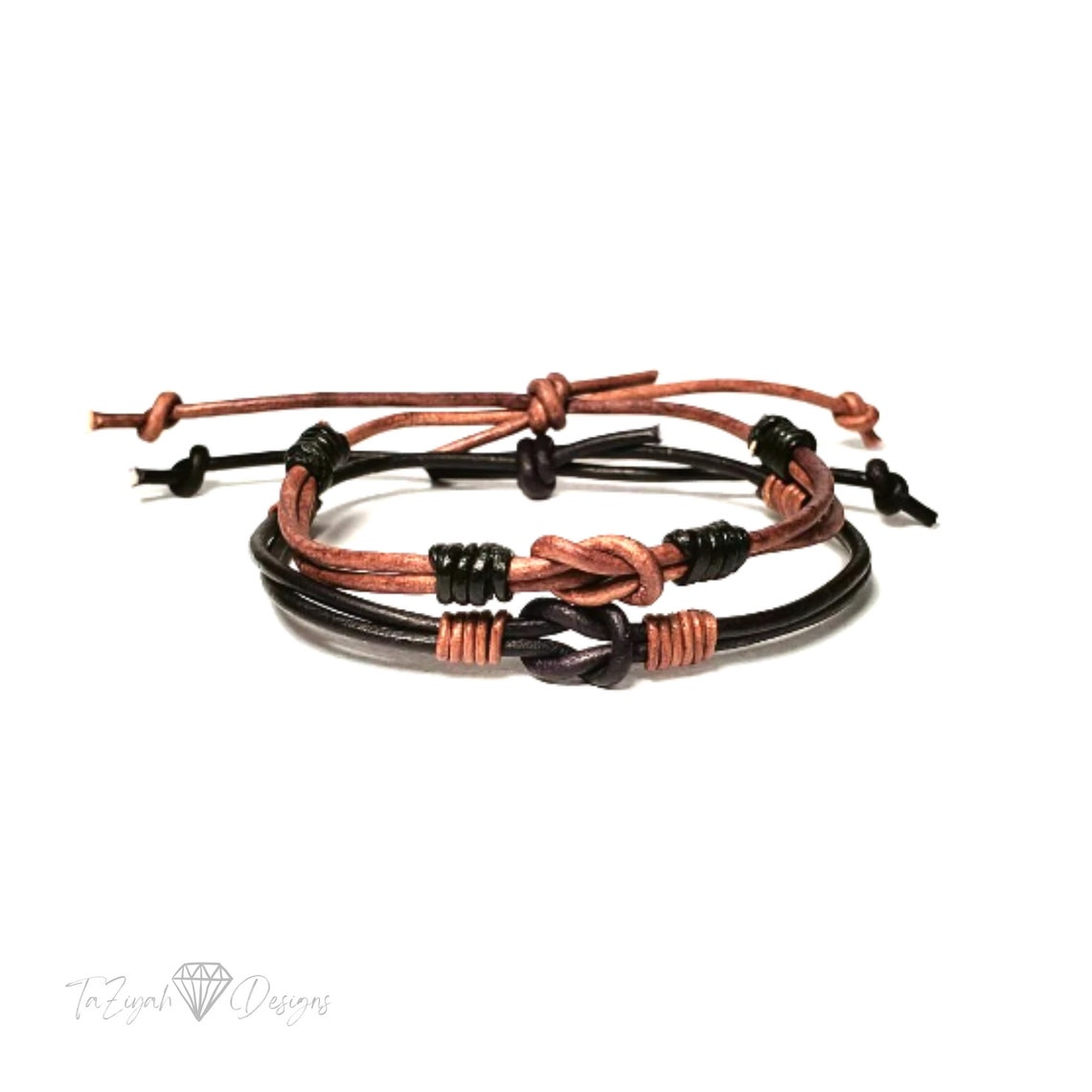 Couple's Leather Bracelets Love Knot Bracelets - Etsy