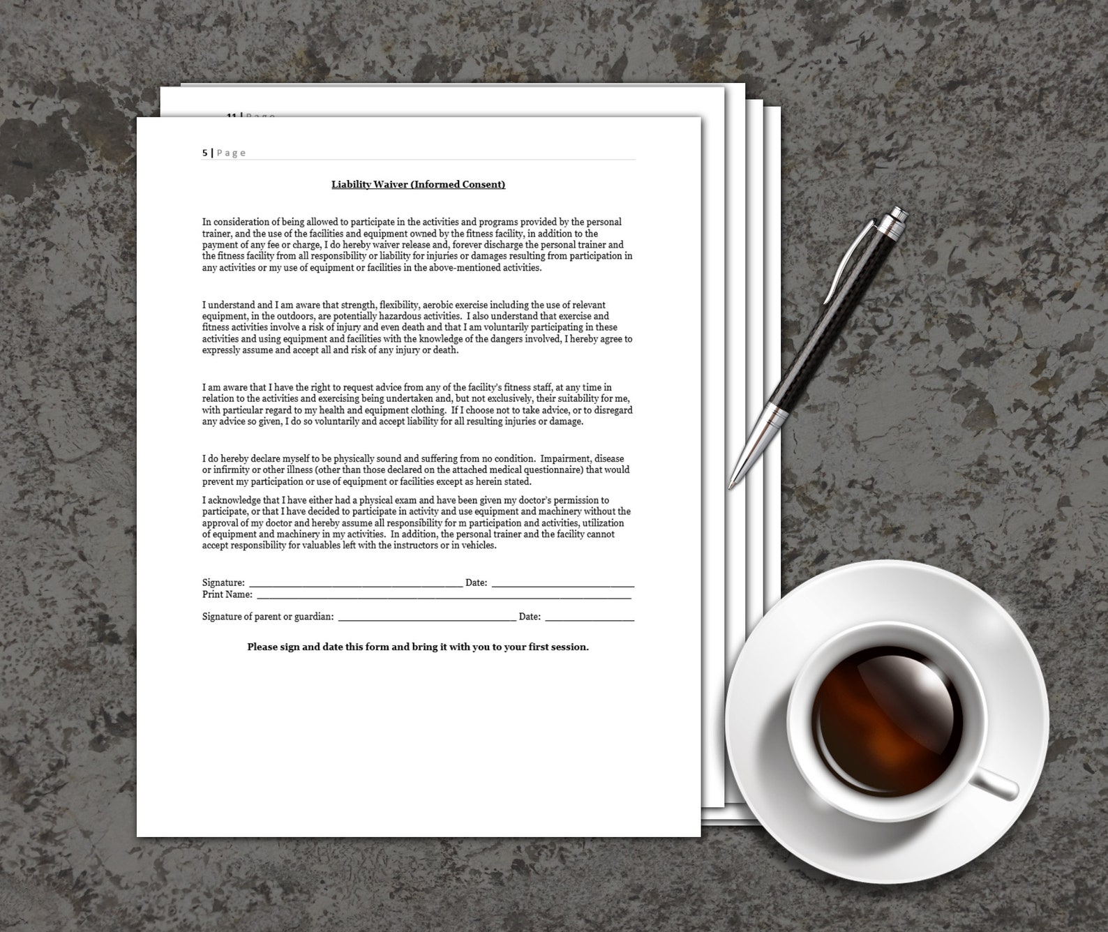 Printable Personal Trainer Client Intake Forms | Etsy