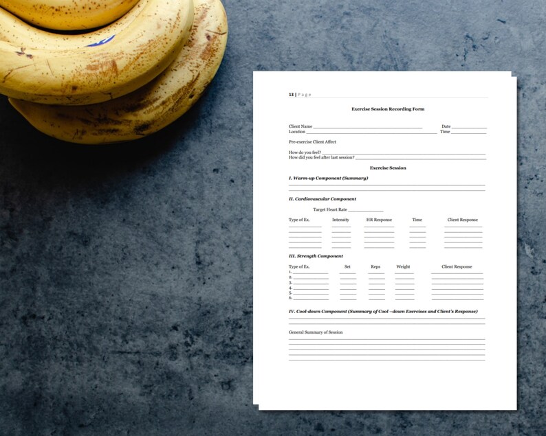 Printable Personal Trainer Client Intake Forms | Etsy