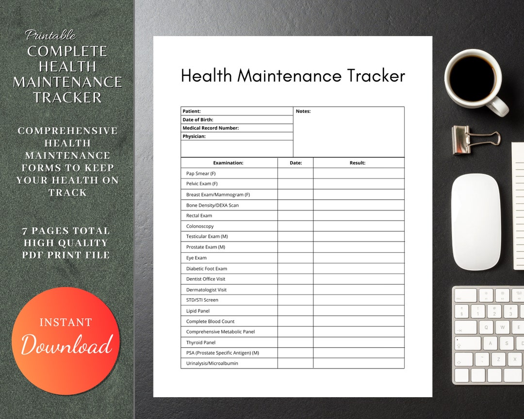 Patient Health Flow Sheets, Patient Medical Forms, Health Maintenance ...
