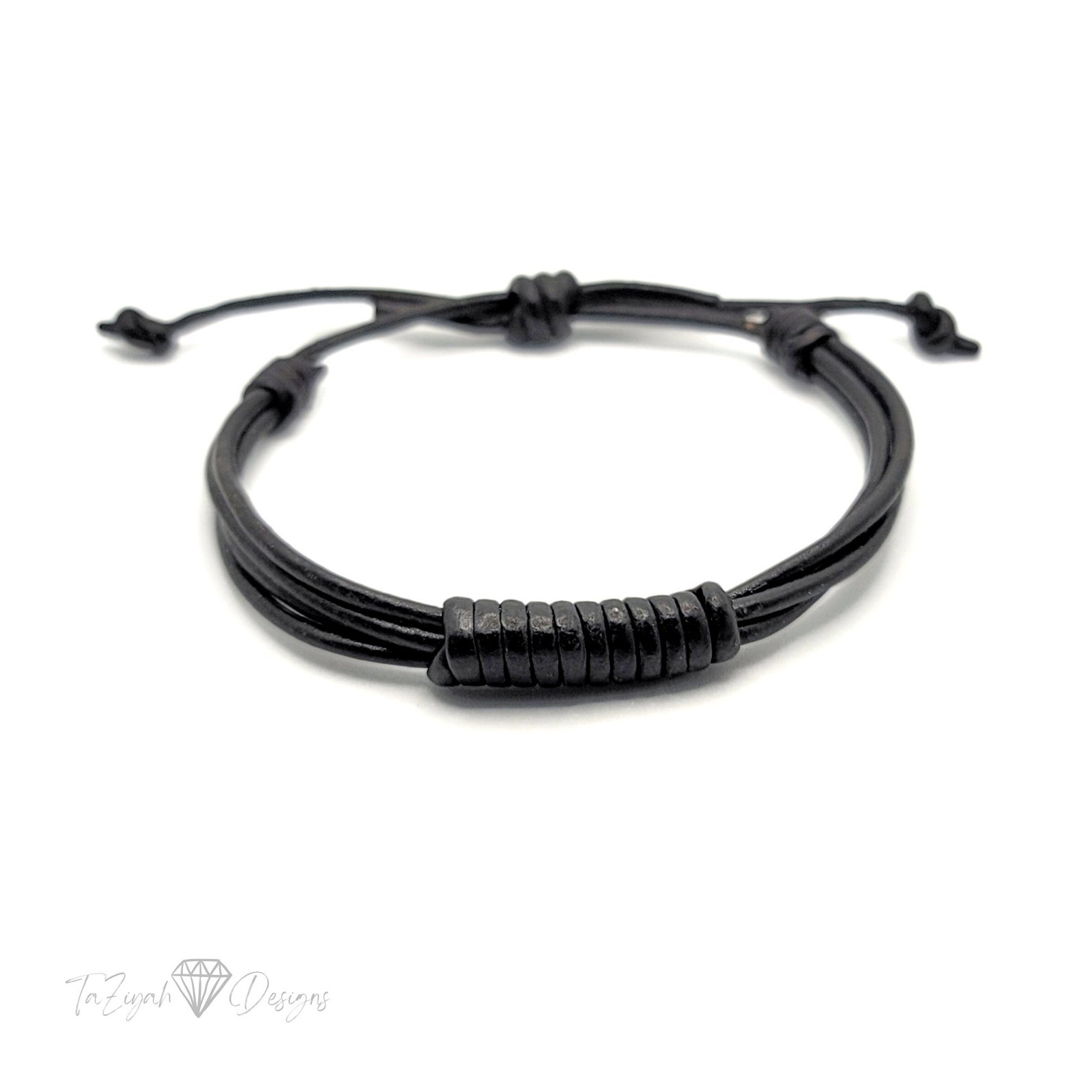 Leather Adjustable Bracelet Unisex Leather Bracelet - Etsy