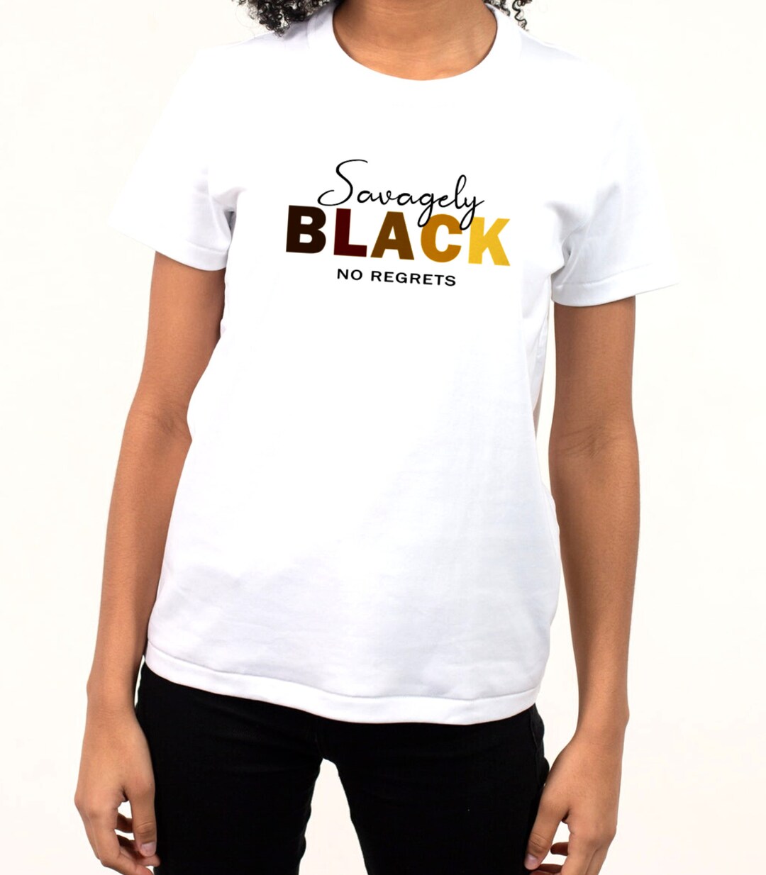 Savagely Black No Regrets T-shirt, Tshirt, T-shirt, Tops, Tees, Graphic Tee, Graphic T-shirt - Etsy