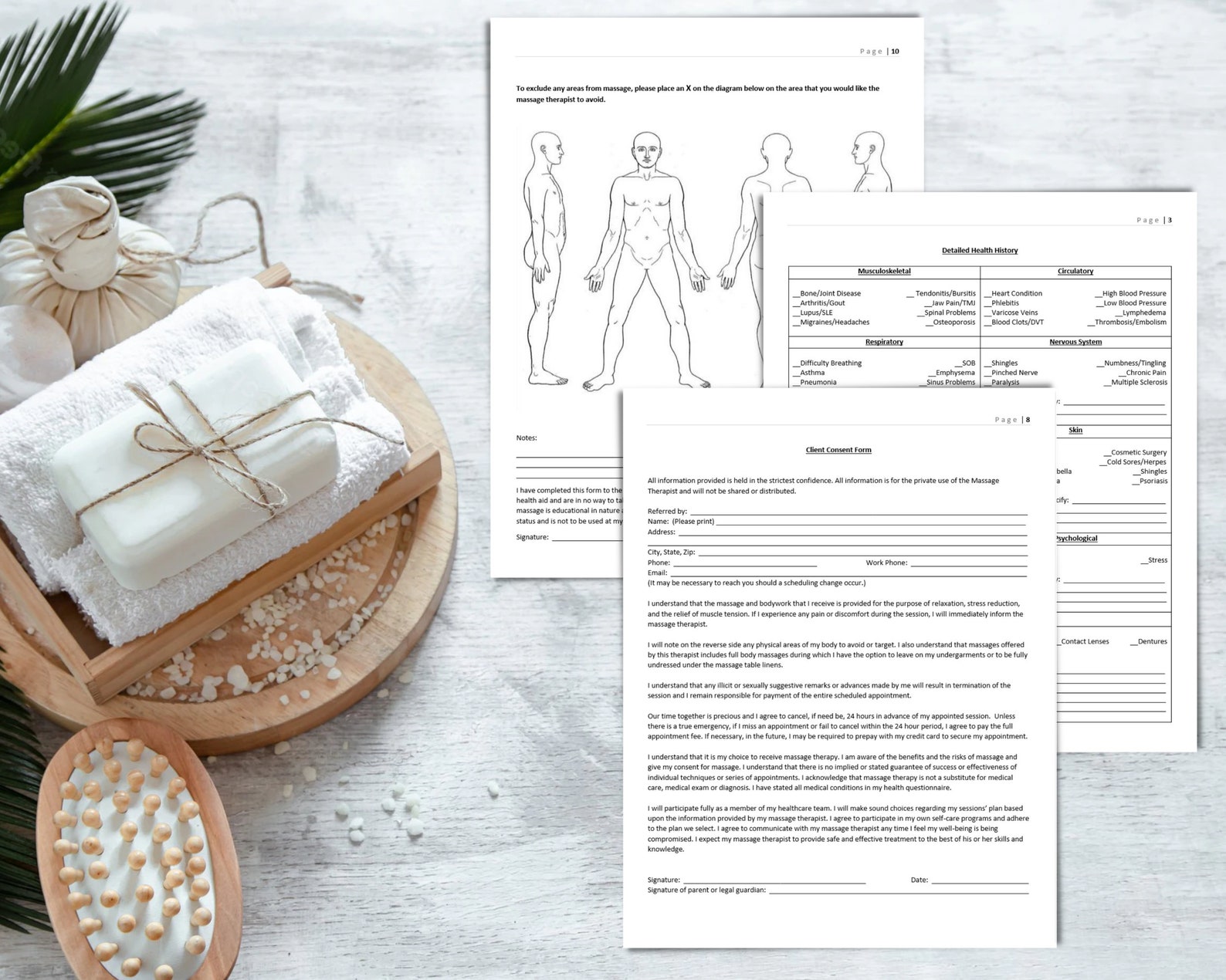 Printable Massage Therapy Client Intake Forms Client Forms - Etsy