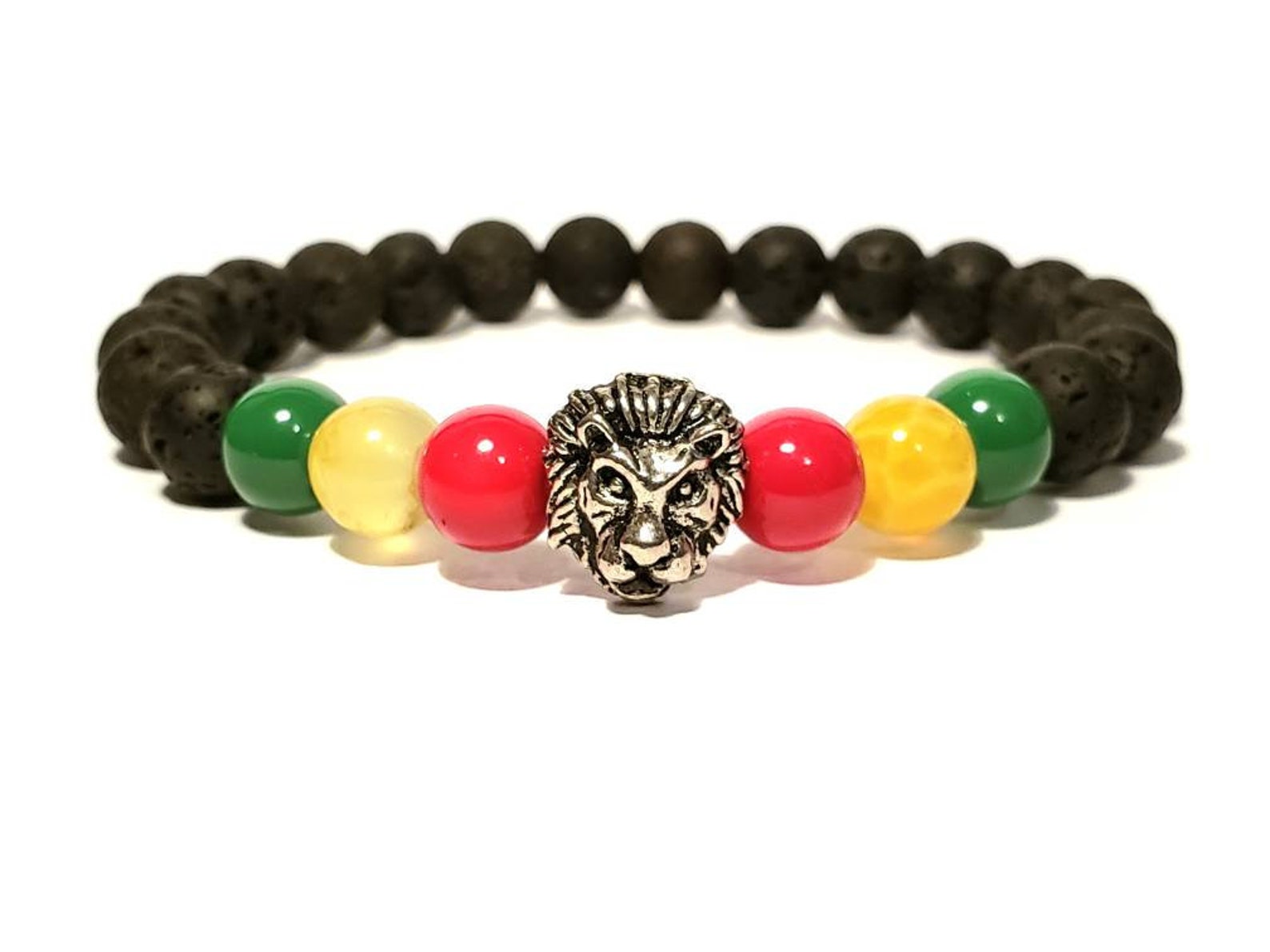 Rasta Bracelet Rastafari Jewelry Lava Beads | Etsy