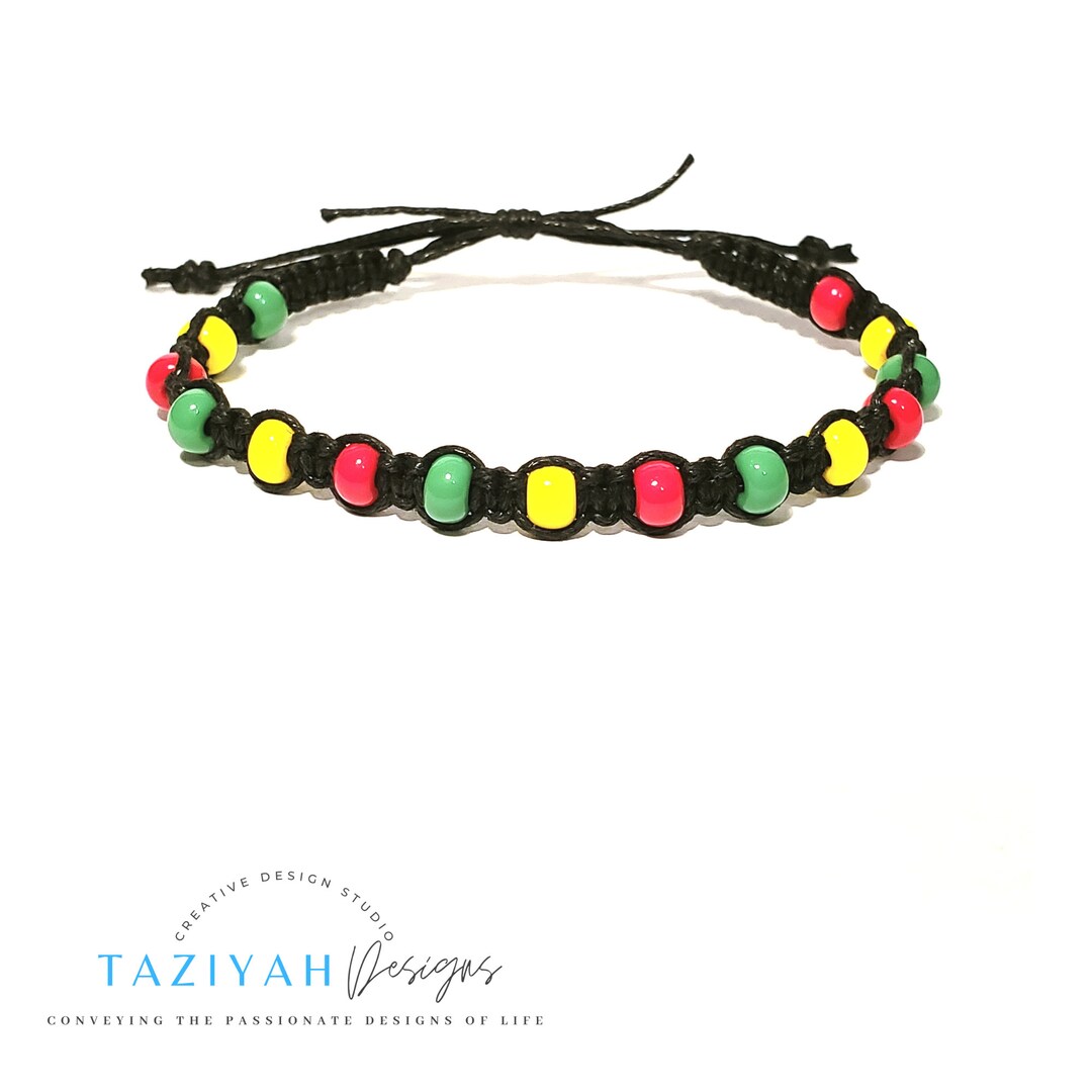Adjustable Rastafari Bracelet, Rasta Jewelry - Etsy